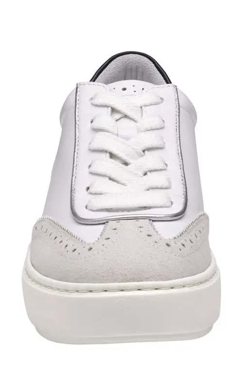 JOHNSTON & MURPHY COLLECTION Cammie Low Top Sneakers - White Glove Leather/suede