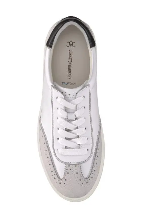 JOHNSTON & MURPHY COLLECTION Cammie Low Top Sneakers - White Glove Leather/suede