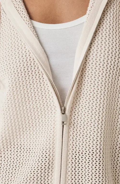 Splendid Nala Openwork Cotton Zip Hoodie
