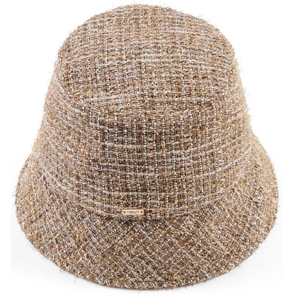 Eugenia Kim Yuki Packable Tweed Bucket Hat - Camel/gold
