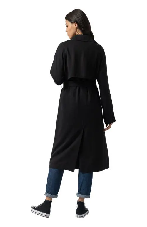 SAINT + SOFIA Marion Double-breasted Trench Coat - Black