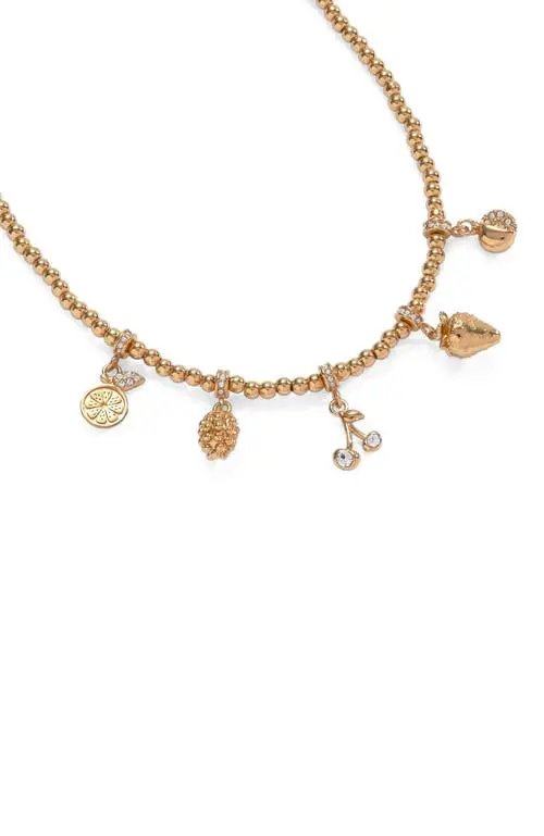 ALEX AND ANI Summer Fruits Charm Beaded Necklace - Gold