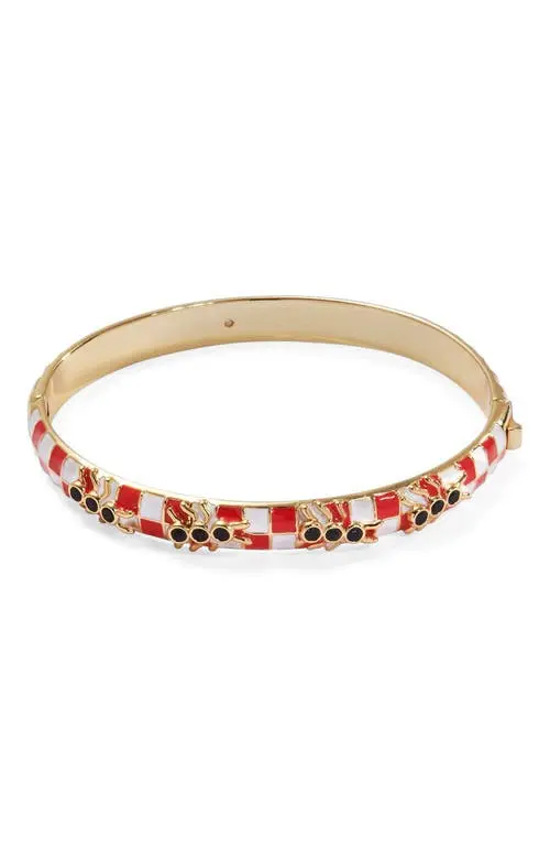 ALEX AND ANI Picnic Blanket Hinge Bangle With Ants - Red