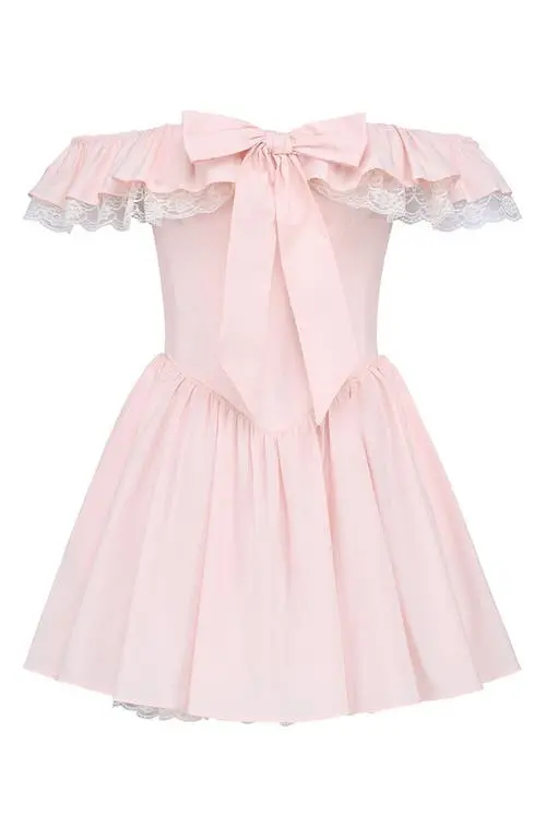 House Of Cb Jaide Off-the-shoulder Mini Dress - Pink