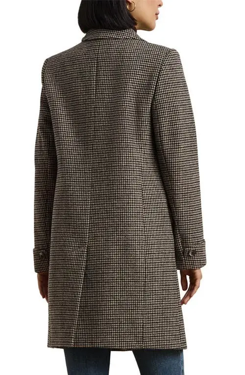 Ralph Lauren Wool-blend Reefer Coat - Merlot Houndstooth
