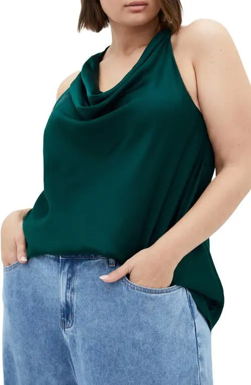 City Chic Cowl Neck Satin Top