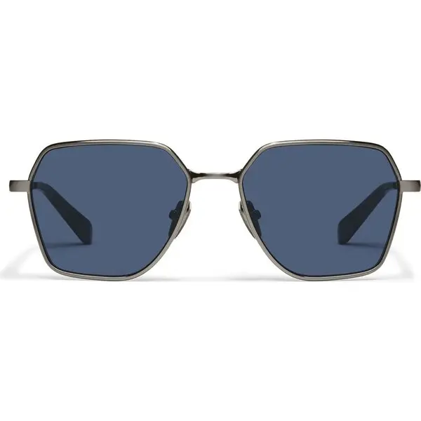 Quay World Tour Square Sunglasses - Brushed Gunmetal/navy