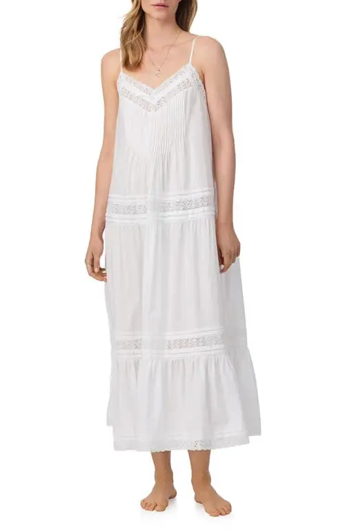 Eileen West Sleeveless Cotton Ballet Nightgown - White