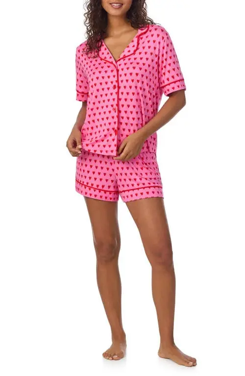 ROOM SERVICE Print Short Pajamas - Pink/heart
