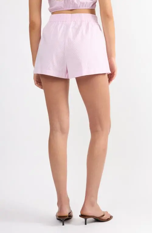 VIENS AVEC MOI Everyday Stripe Cotton Shorts - Pink Stripe