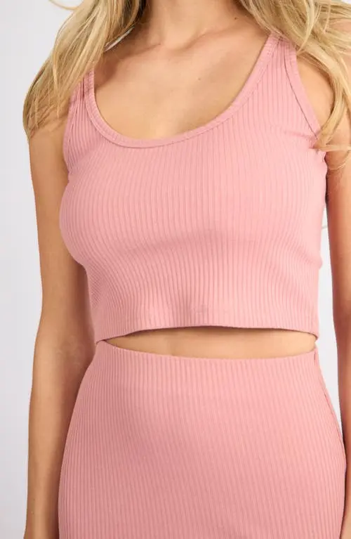 VIENS AVEC MOI Ribbed Crop Tank - Rose