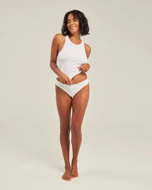 NUDEA The Organic Cotton Dipped Thong 2 Pack - Cotton White