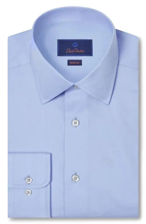 David Donahue Regular Fit Super Fine Twill Dress Shirt - Sky