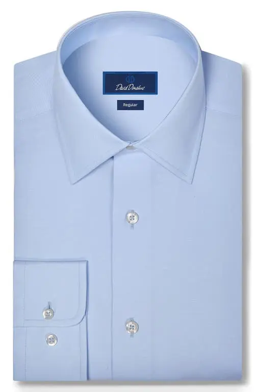 David Donahue Regular Fit Super Fine Twill Dress Shirt - Sky