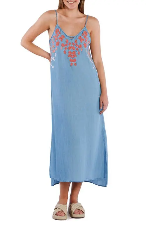 BILLY T Floral Slip Dress - Denim