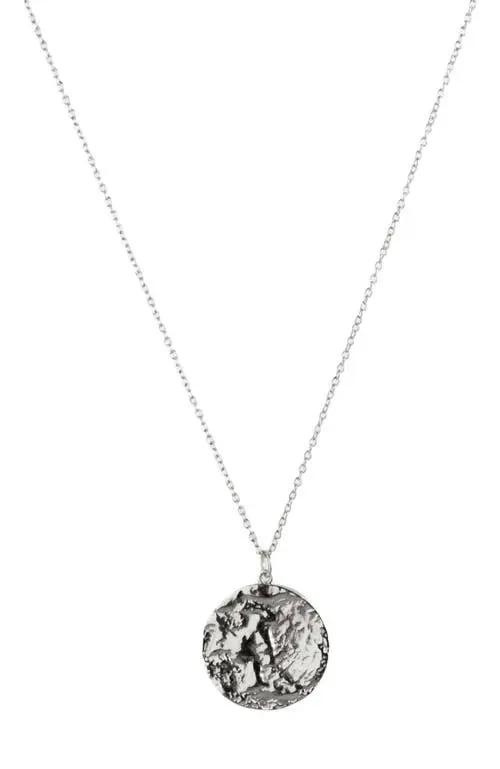 SAINT + SOFIA Molten Disc Charm Necklace - Silver