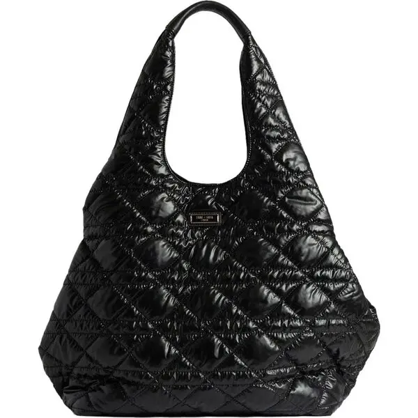 SAINT + SOFIA Large Stella Quilted Shoulder Tote Bag