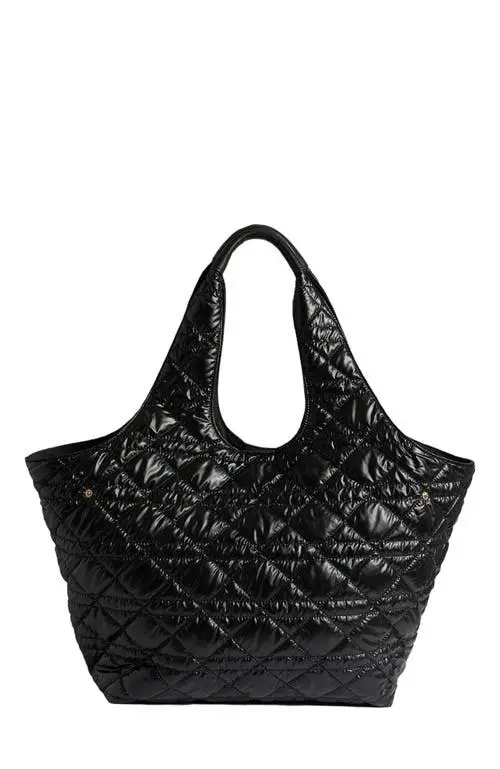 SAINT + SOFIA Large Stella Quilted Shoulder Tote Bag