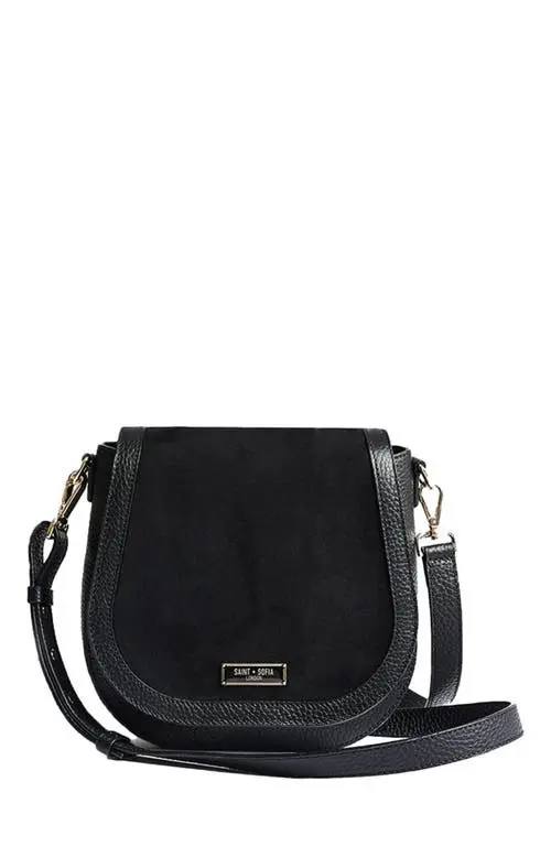 SAINT + SOFIA Saddle Bag With Golden Hardware - Black