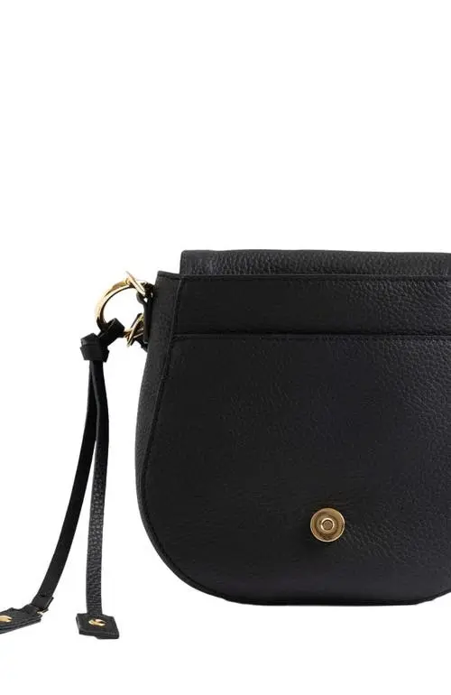 SAINT + SOFIA Saddle Bag With Golden Hardware - Black
