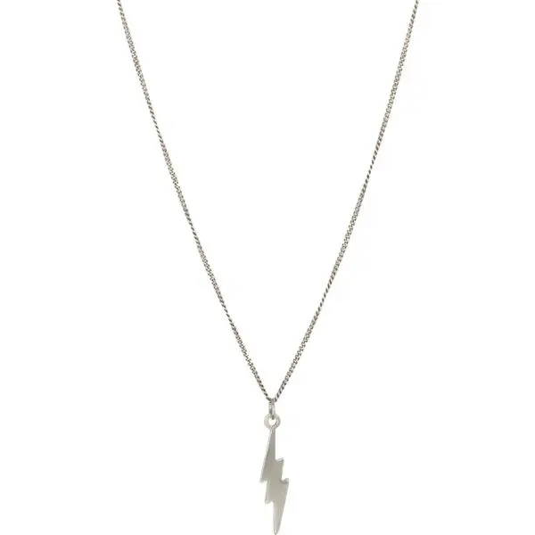 SAINT + SOFIA Lightning Pendant Necklace - Silver