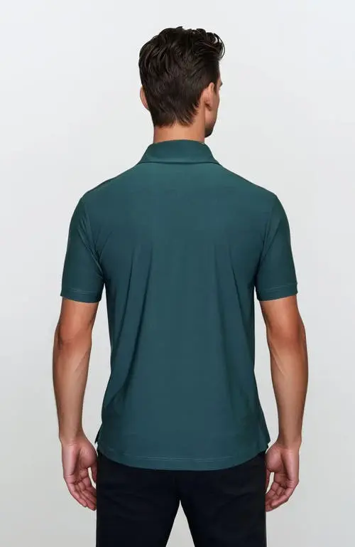 24SEVENMEN Wrinkle Resistant 3 Button Polo Shirt - Hunter