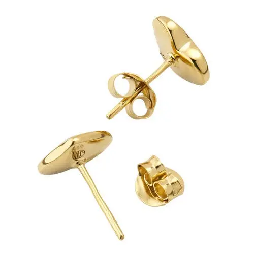 JAN LESLIE Heart Stud Earring Set In Sterling With 18k Gold Overlay - Green