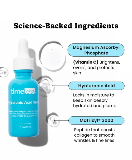 TIMELESS SKIN CARE Hyaluronic Acid + Vitamin C Serum - 1oz
