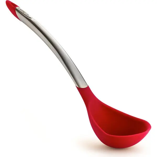 CUISIPRO Silicone & Stainless Steel 12.25-inch Ladle - Red