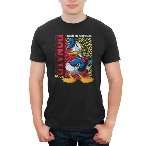 MICKEY & FRIENDS Donald Duck This Is My Happy Face Short Sleeve Graphic T-shirt