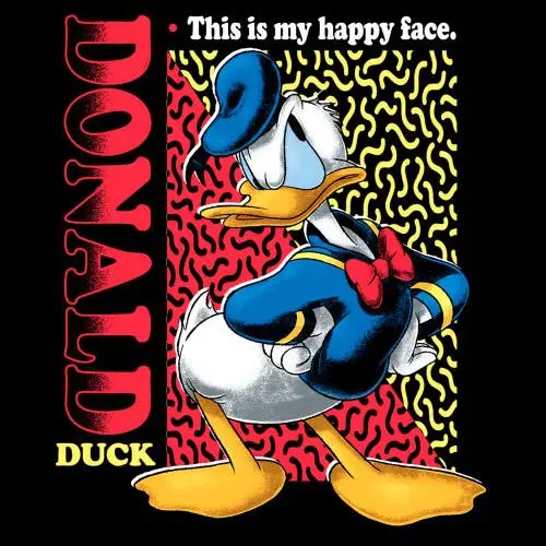 MICKEY & FRIENDS Donald Duck This Is My Happy Face Short Sleeve Graphic T-shirt