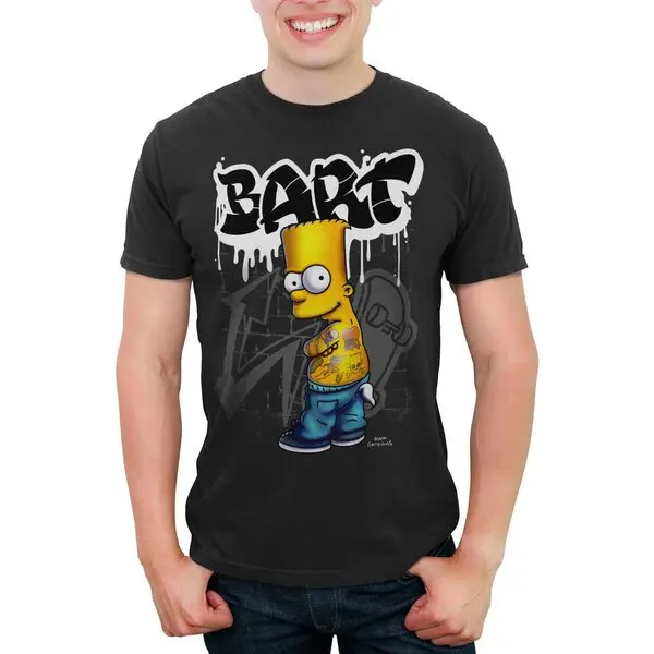 THE SIMPSONS Bart Tattoo Brick Paint Graphic T-shirt