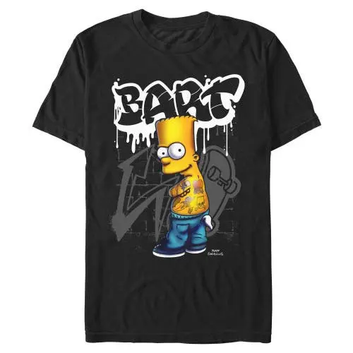 THE SIMPSONS Bart Tattoo Brick Paint Graphic T-shirt