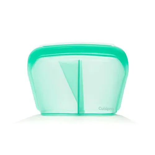 CUISIPRO Pack-it Silicone Reusable Stand Up Storage Bag W/divider - Green