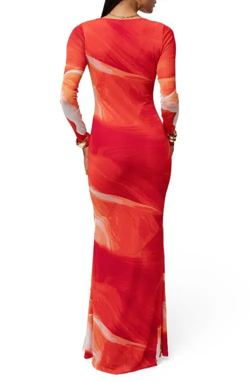 JLUXLABEL Palms & Sand Long Sleeve Maxi Dress