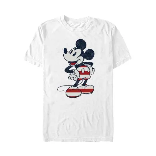 MICKEY & FRIENDS Red Striped Mickey Graphic T-shirt