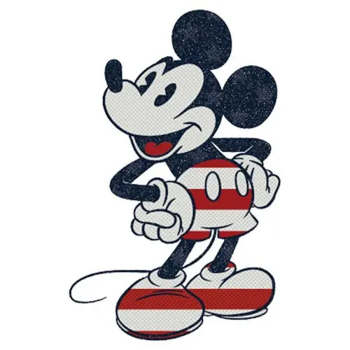 MICKEY & FRIENDS Red Striped Mickey Short Sleeve Graphic T-shirt