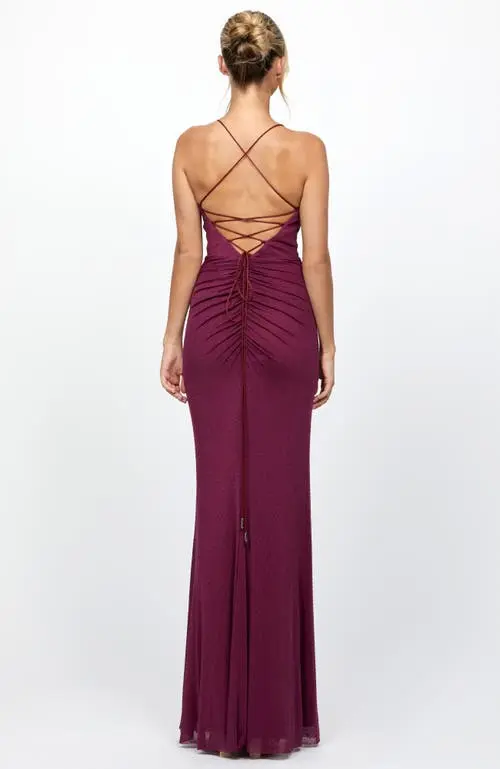 BARIANO Fenella Strappy Back Maxi Gown - Wine