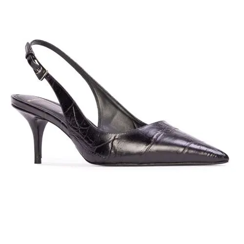 BLACK SUEDE STUDIO Branca 65 Croc Leather Slingback Pumps