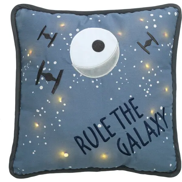 LAMBS & IVY Star Wars Signature Galaxy Led Light-up Decorative Throw Pillow - Blue