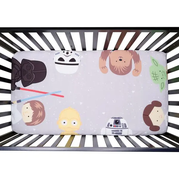 LAMBS & IVY Star Wars Galaxy Fitted Crib Sheet - Gray
