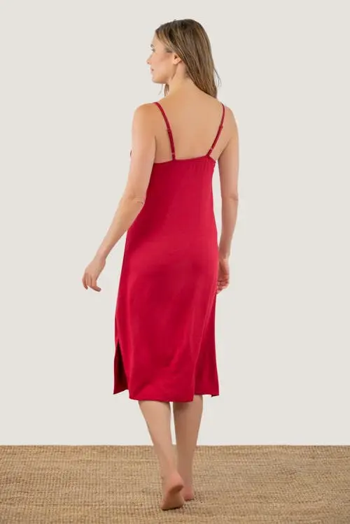 JJWINKS Lover Midi Nightgown - Crimson
