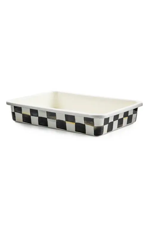 MACKENZIE-CHILDS Courtly Check Enameled Steel Baking Pan - Black/white
