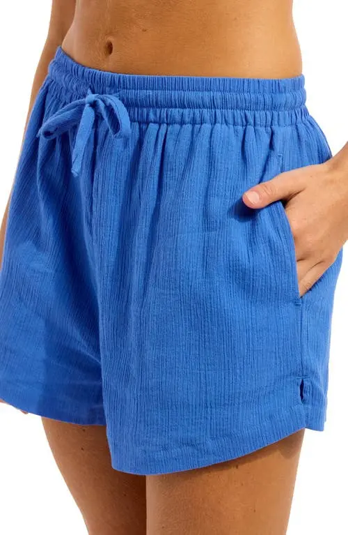 Seafolly Cotton Gauze Cover-up Shorts - Sapphire