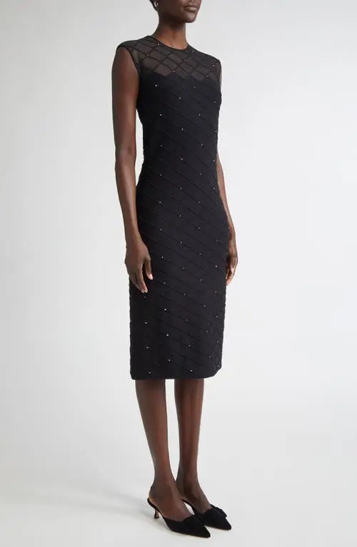 St. John Trellis Engineered Knit Sheath Dress