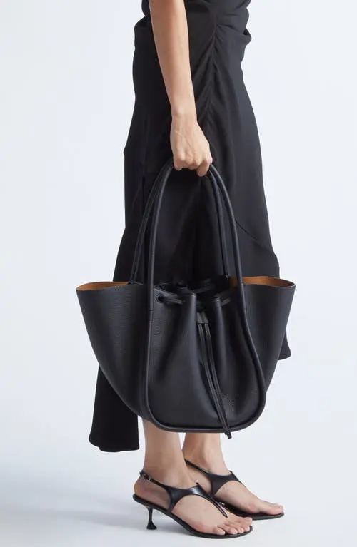 Proenza Schouler Large Ruched Pebbled Leather Tote - Black