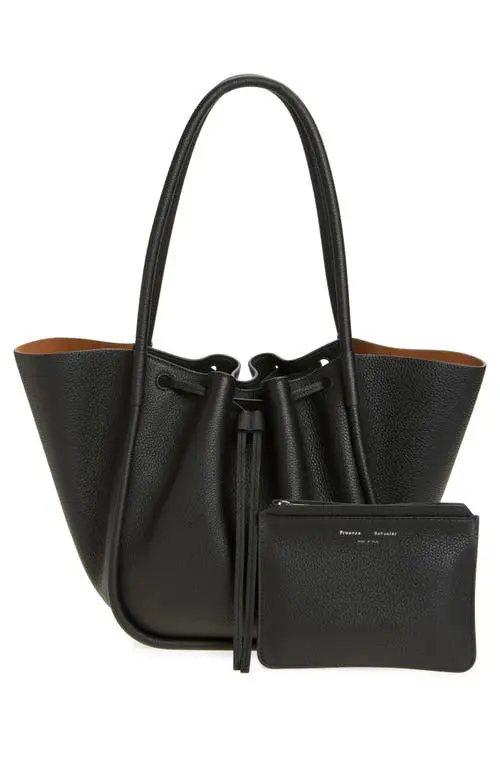 Proenza Schouler Large Ruched Pebbled Leather Tote - Black