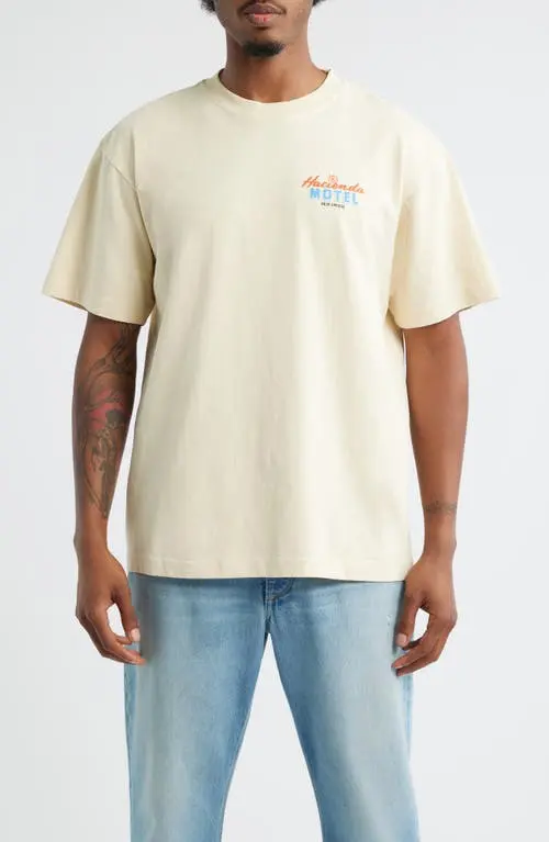 ID SUPPLY CO Hacienda Motel Graphic T-shirt - Cream