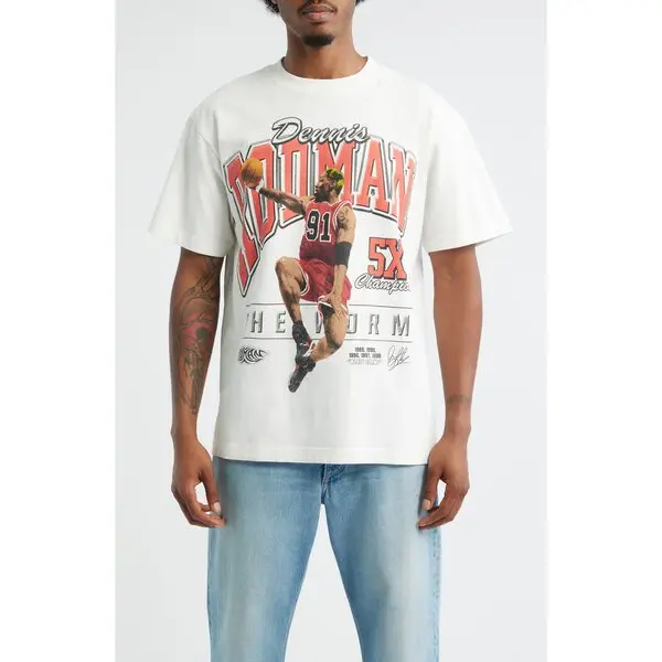 ID SUPPLY CO Rodman Jump Graphic T-shirt - White
