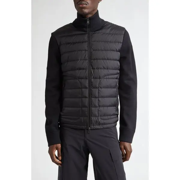 Moncler Maglia Mixed Media Cardigan - Black